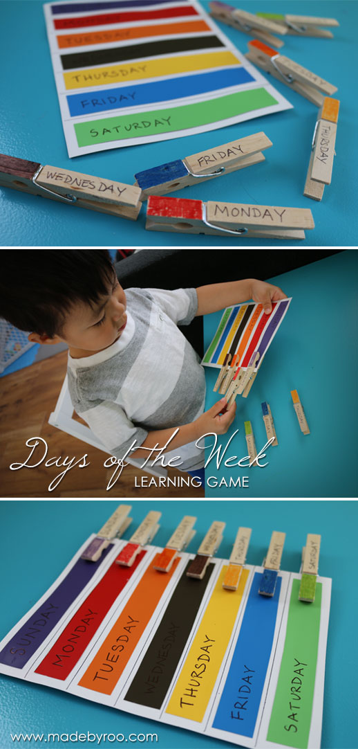 DIY Tutorial – Day of the Week Learning Game For Kids – Izzaroo